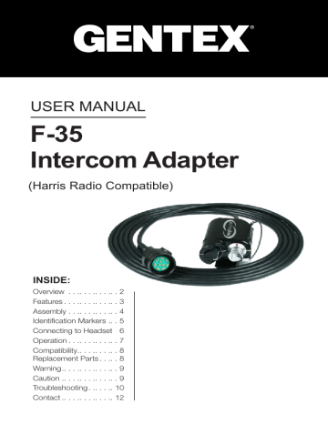 Aegisound Argonaut F-35 Intercom Adapter Cable User Manual | Manualzz