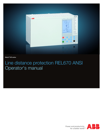 ABB RELION REL670 Operator's Manual | Manualzz