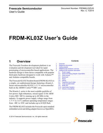 Freescale Semiconductor FRDM-KL03Z User Manual | Manualzz