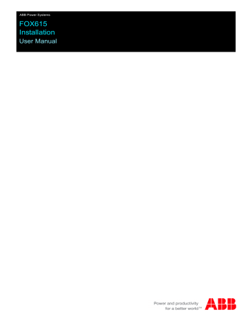 ABB FOX615 Installation & User Manual | Manualzz