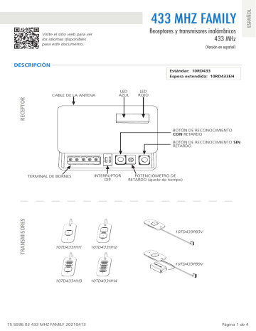 BEA 433 MHZ FAMILY Guía del usuario | Manualzz
