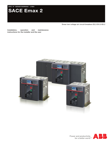 19 - Operating features. ABB SACE Emax E4.2, SACE Emax 2, SACE Emax E6.2, SACE Emax E2.2 | Manualzz