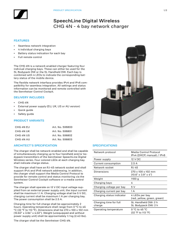 Sennheiser CHG 4N Spec Sheet | Manualzz