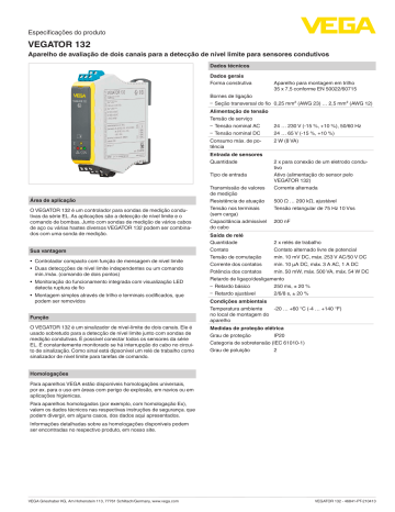 Vega VEGATOR 132 Double channel controller for level detection for ...