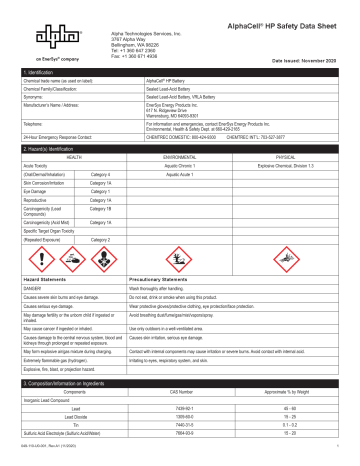 Alpha AlphaCell HP Datasheet | Manualzz