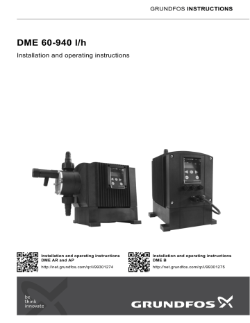 Grundfos DME series Installation And Operating Instructions Manual | Manualzz