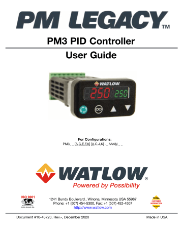 Watlow PM3 LEGACY PID User Guide | Manualzz
