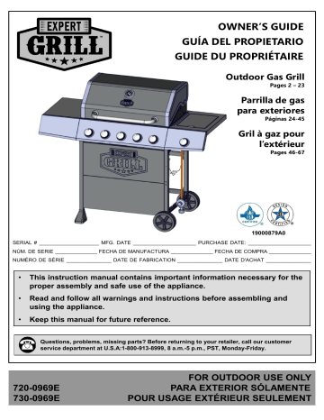 Expert Grill 720-0969E grill Operation Manual | Manualzz