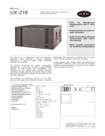 DAS UX-218-R System Data Sheet | Manualzz