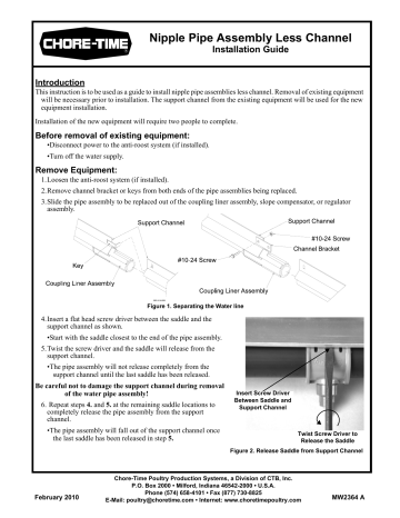 Chore-Time MW2364A Nipple Pipe Installation Guide | Manualzz