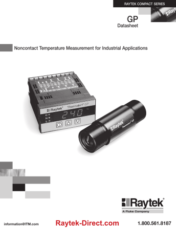 Raytek RAYGPRSF Standard Focus Infrared Temperature Sensor Datasheet | Manualzz