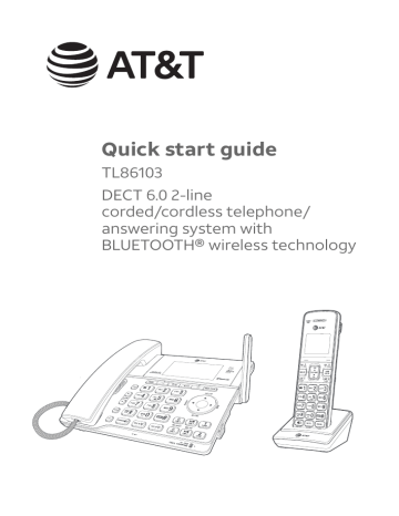 AT&T TL86103 Quick Start Guide | Manualzz