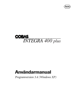 Roche COBAS INTEGRA 400 plus - Guia de referencia, Guía del usuario, Manual de usuario ...
