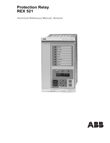 ABB REX 521 Technical Reference Manual, General | Manualzz