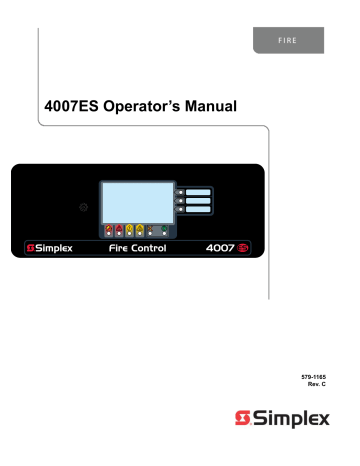 Simplex 4007ES Panels Operator's Manual | Manualzz