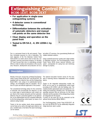 LST Extinguishing Control Panel BC06-2EXT Brochure & Specs | Manualzz