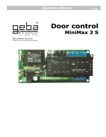 Geba Tronic DC MiniMax 3 S Owner Manual | Manualzz