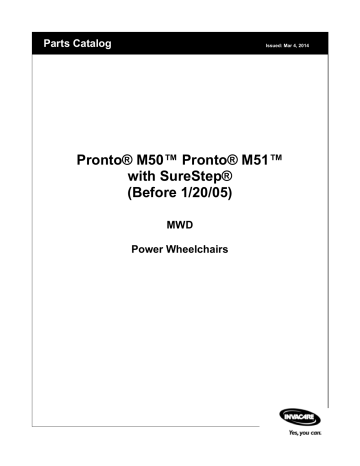 Invacare Pronto M50, Pronto M51 Parts Catalog | Manualzz