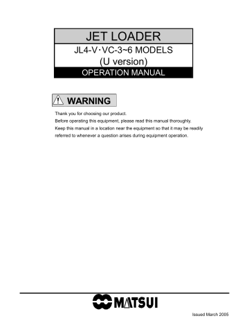 Matsui JL4-4V-3~6, JL4-5V-3~6, JL4-6V-3~6 Operation Manual | Manualzz