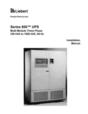 Liebert Series 600 Installation Manual | Manualzz
