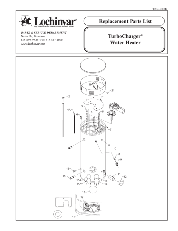 Lochinvar TurboCharger Replacement Parts List | Manualzz