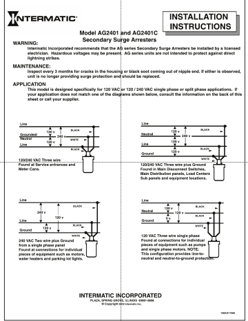 Intermatic AG2401 Installation Instructions | Manualzz