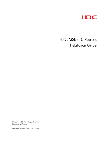 H3C MSR810 Installation Manual | Manualzz