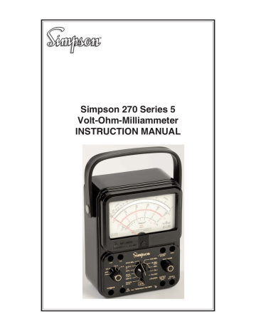 Simpson 270-5 Instruction Manual | Manualzz