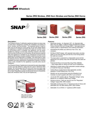 Cooper Wheelock Series ZNH Specification | Manualzz