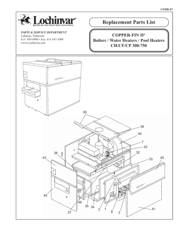 Lochinvar CH/CF/CP 300-750 Replacement Parts List | Manualzz