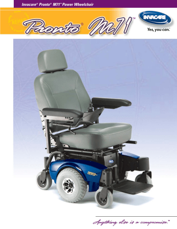 Invacare Pronto M71 Specification Sheet | Manualzz