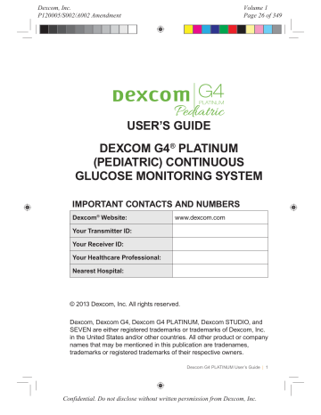 Dexcom G4 Platinum User Manual | Manualzz