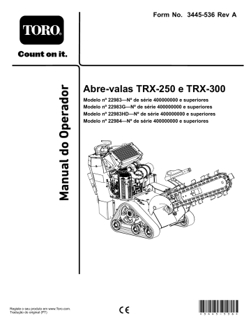 Toro TRX-300 Trencher Manual do usuário | Manualzz
