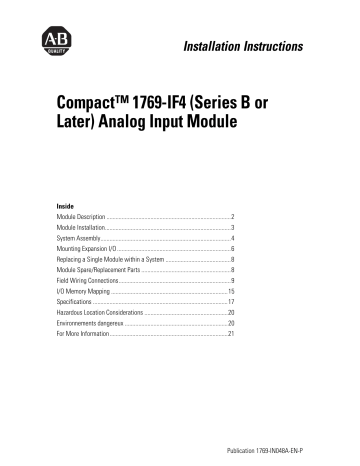 Allen-Bradley Series B Installation Instructions Manual | Manualzz