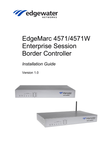 Edgewater Networks EdgeMarc 4571 Installation Manual | Manualzz