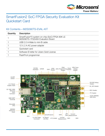 Microsemi SmartFusion2 Quick Start Card | Manualzz