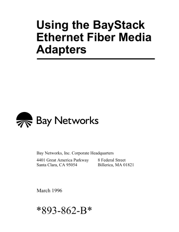 Bay Networks BayStack 893-862-B Using Manual | Manualzz