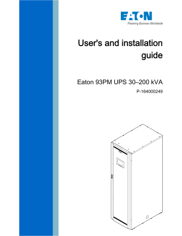 Eaton 93PM IBC-L, 93PM-200(400) User And Installation Manual | Manualzz