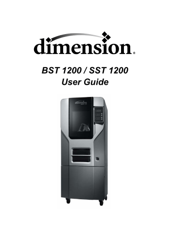 Stratasys Dimension BST 1200, Dimension SST 1200 User Manual | Manualzz