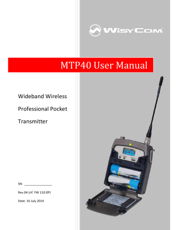 WisyCom MTP40 User Manual | Manualzz