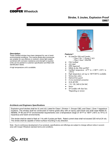 Cooper Wheelock SM87 Series Specification | Manualzz