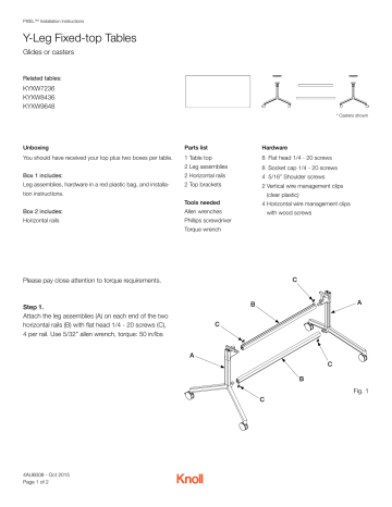 Knoll Pixel KYXW7236 Installation Instructions | Manualzz