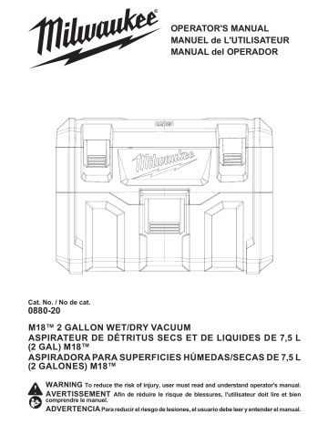 Milwaukee M18 0880-20 Operator's Manual | Manualzz