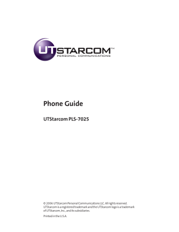 UTStarcom PLS-7025 Phone Manual | Manualzz