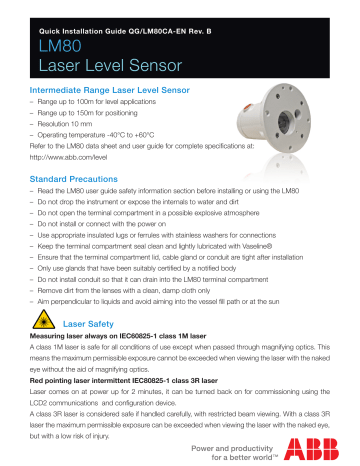 ABB LM80 Quick Installation Manual | Manualzz