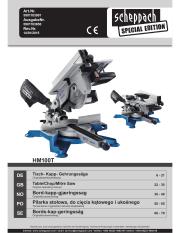 Scheppach HM100T Original Operating Manual | Manualzz