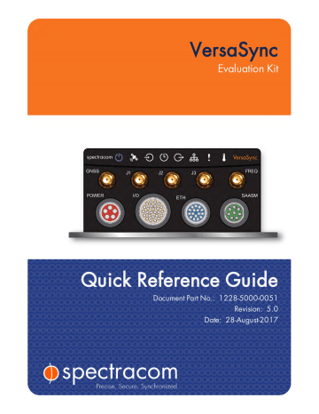 Spectracom VersaSync Quick Reference Manual | Manualzz