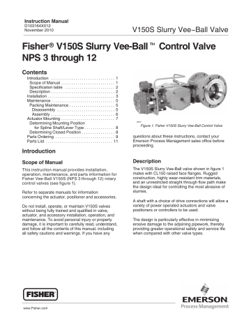 Fisher V150S Instruction Manual | Manualzz
