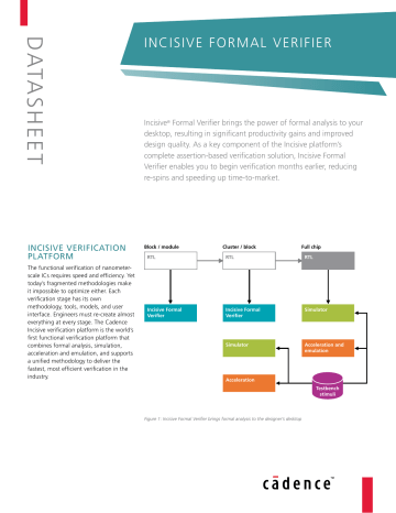 Cadence INCISIVE FORMAL VERIFIER Datasheet | Manualzz