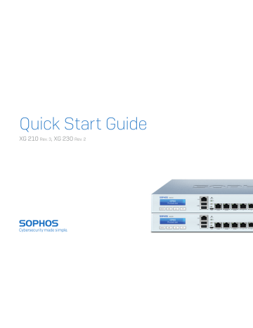 Sophos XG 210, XG 230, XG 210 Rev. 3, XG 230 Rev. 2 Schnellstartanleitung | Manualzz